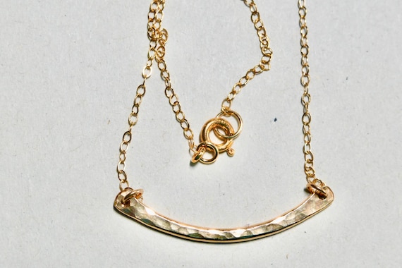 14K Gold Filled Graceful Curved Chain Necklace With Alligator Clasp 18 Long Etsy