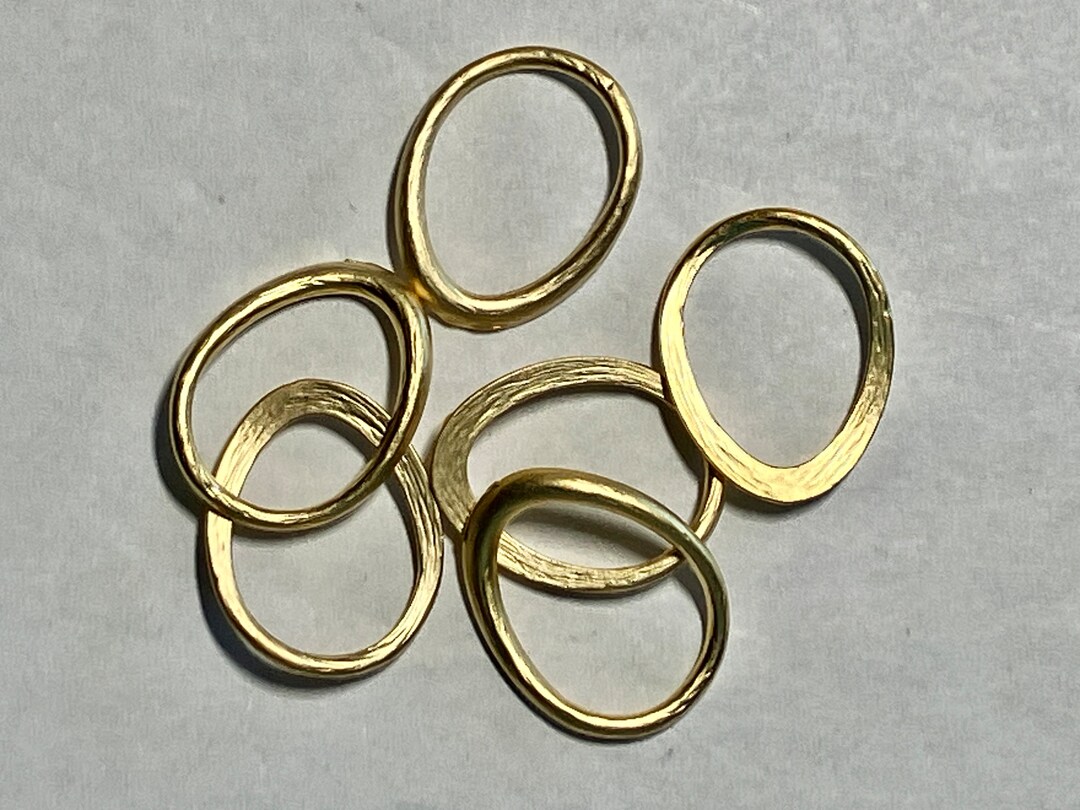 Matte Gold Plated Oval Ring Connector / Link / Drop 17x14mm 1 - Etsy