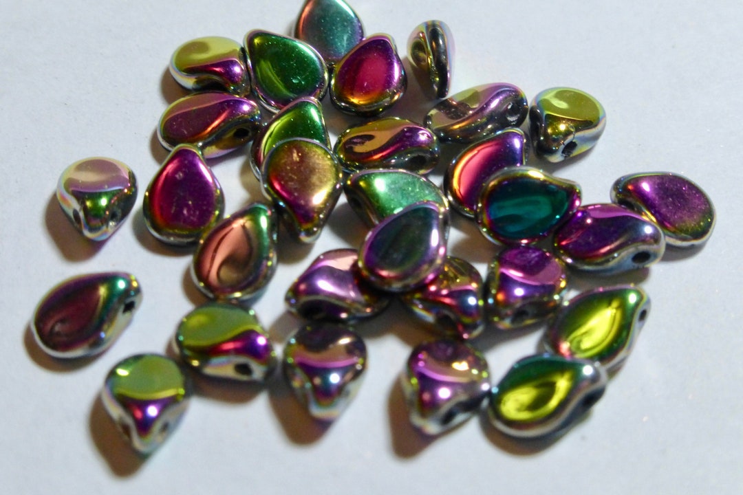 Czech 7x5mm Vitrail Purple Glass Pip Beads (30) - Etsy