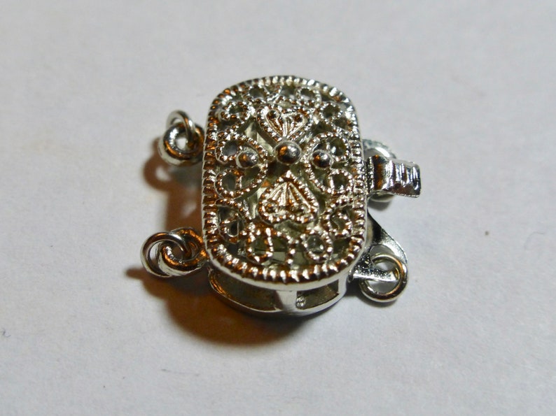 2 Strand Ornate Box Clasp in Antique Silver or Antique Brass - Etsy