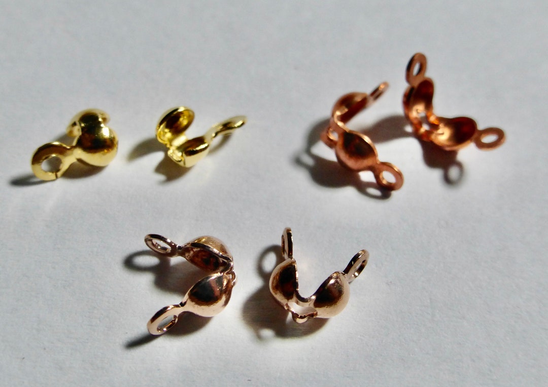 Gold, Copper or Rose Gold Finish Round Bead Tip/knot Cover 10 - Etsy