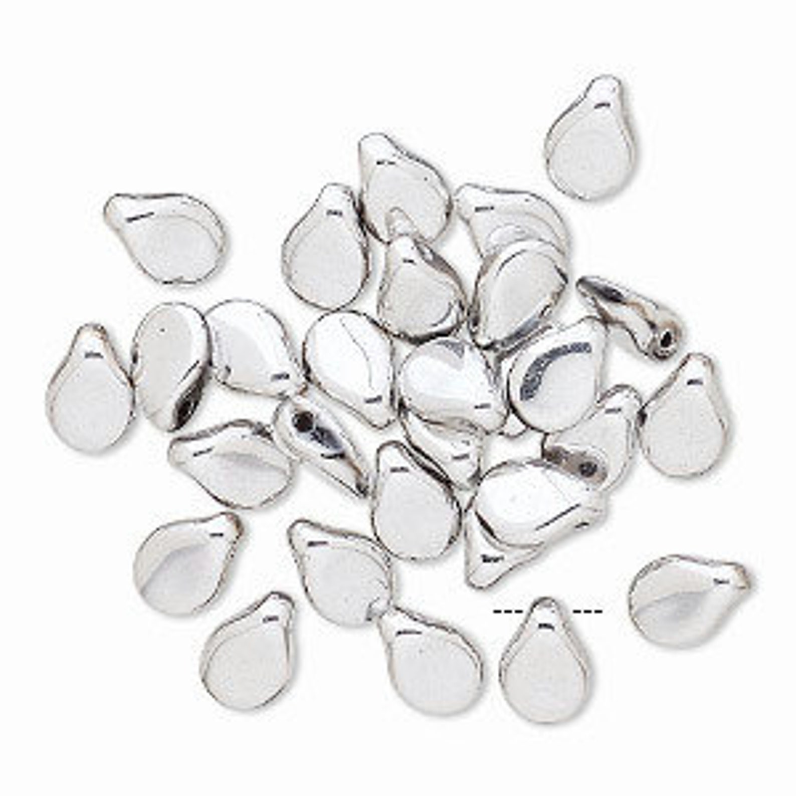 Czech Silver Glass Pip Beads 7x5mm 30 - Etsy