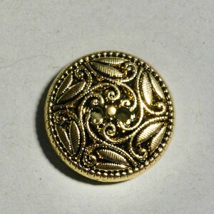 Vintage Ornate Opaque Gold Floral Design Button 18mm 2 - Etsy