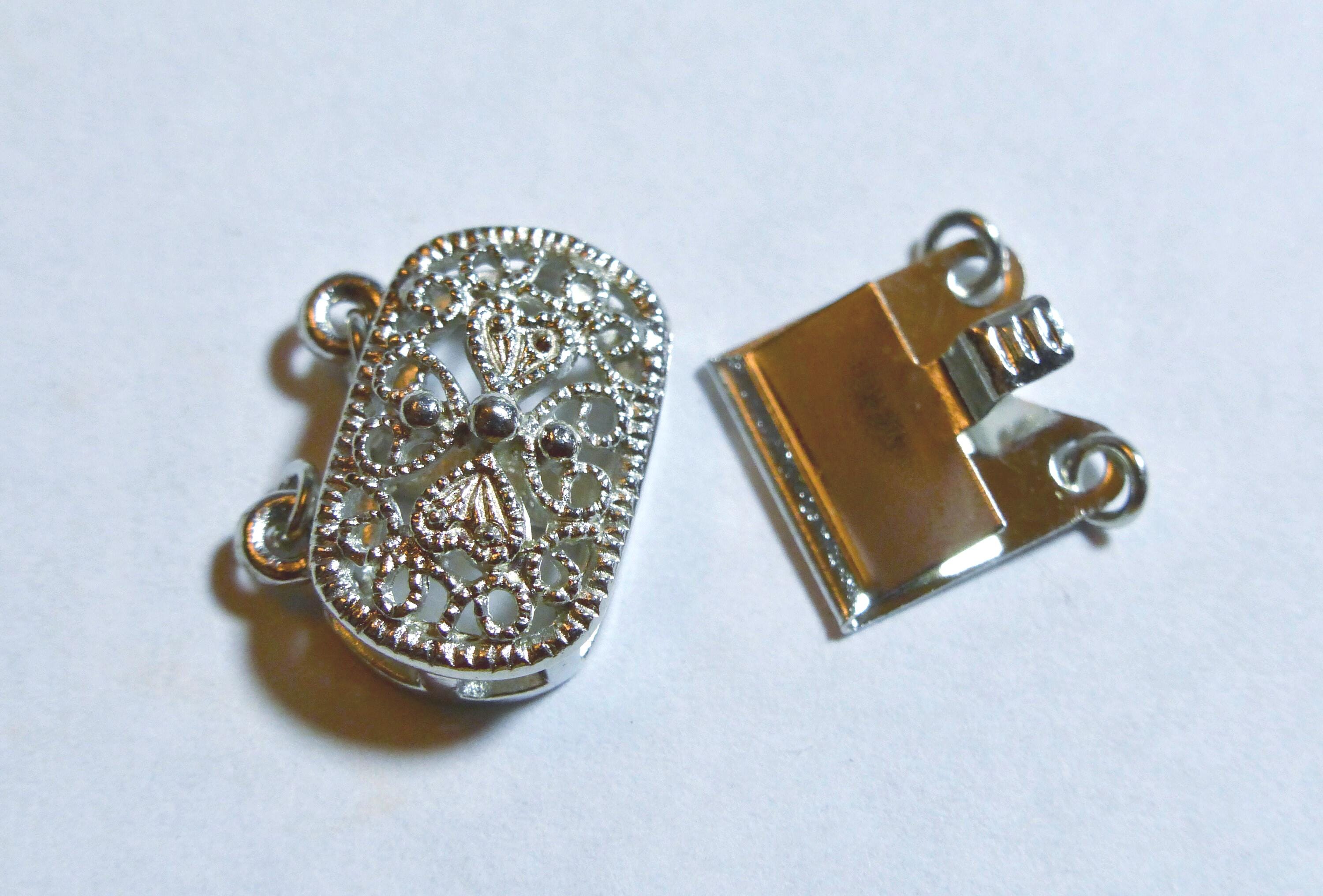2 Strand Ornate Box Clasp in Antique Silver, Brass, Gold, Copper ...