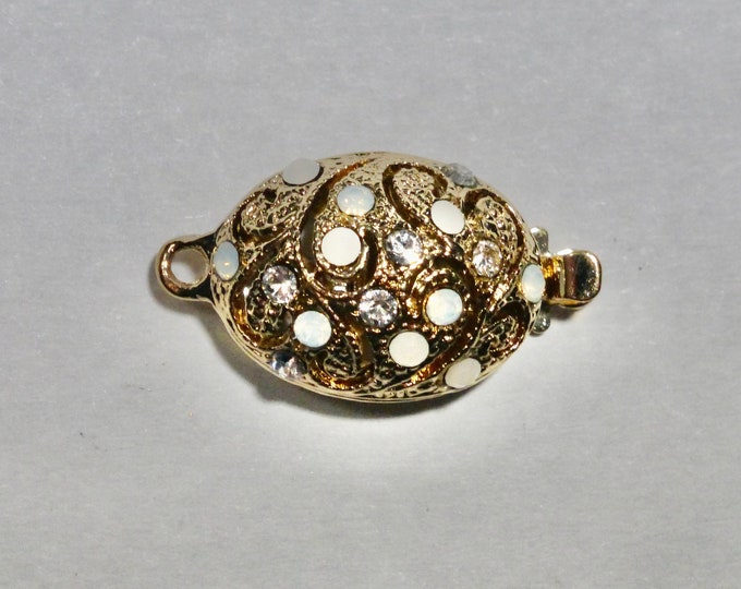 2 Strand Ornate Box Clasp in Antique Silver, Antique Brass or Gold ...