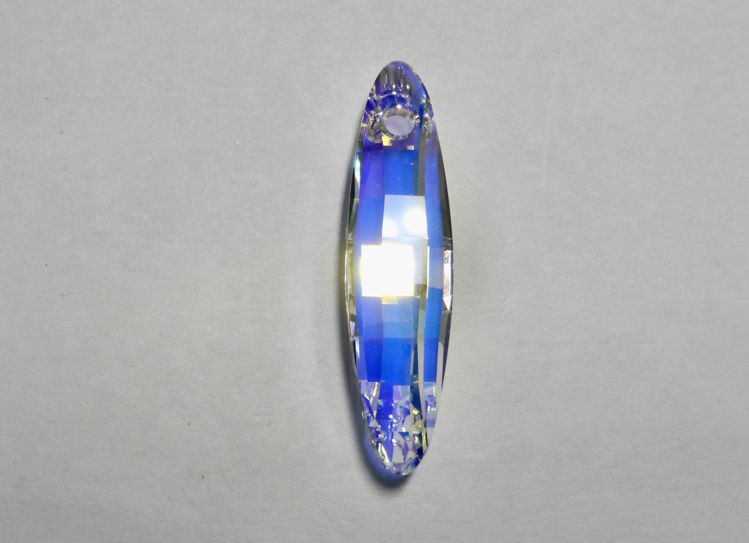Swarovski Crystal AB Faceted Long Ellipse Crystal Pendant Bead 32x8mm ...