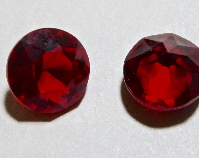 Vintage Czech Translucent Siam Red Round 11mm Faceted Glass - Etsy