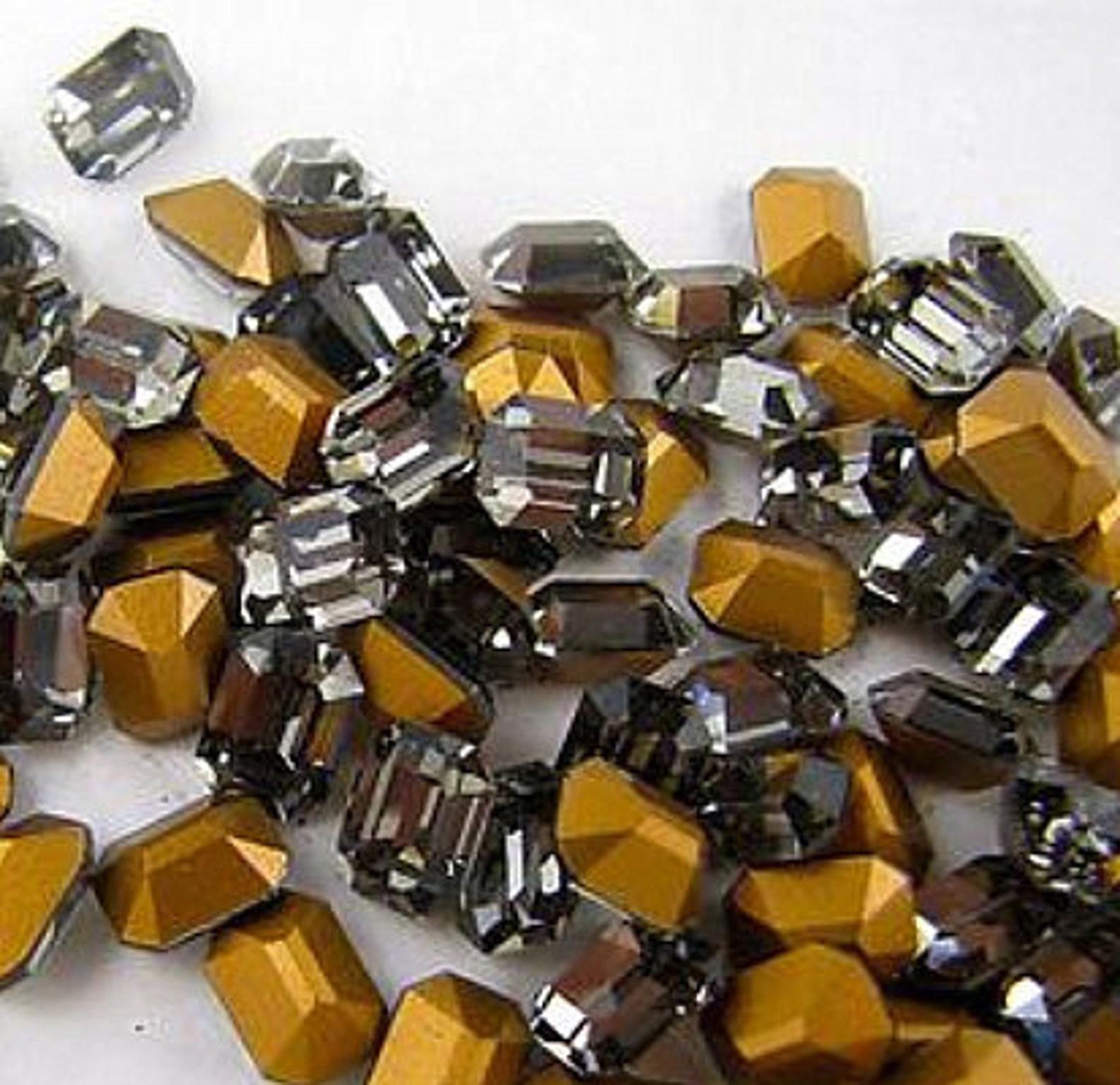 Vintage Swarovski Black Diamond 8x6mm Table Top Octagon Crystal Jewels ...