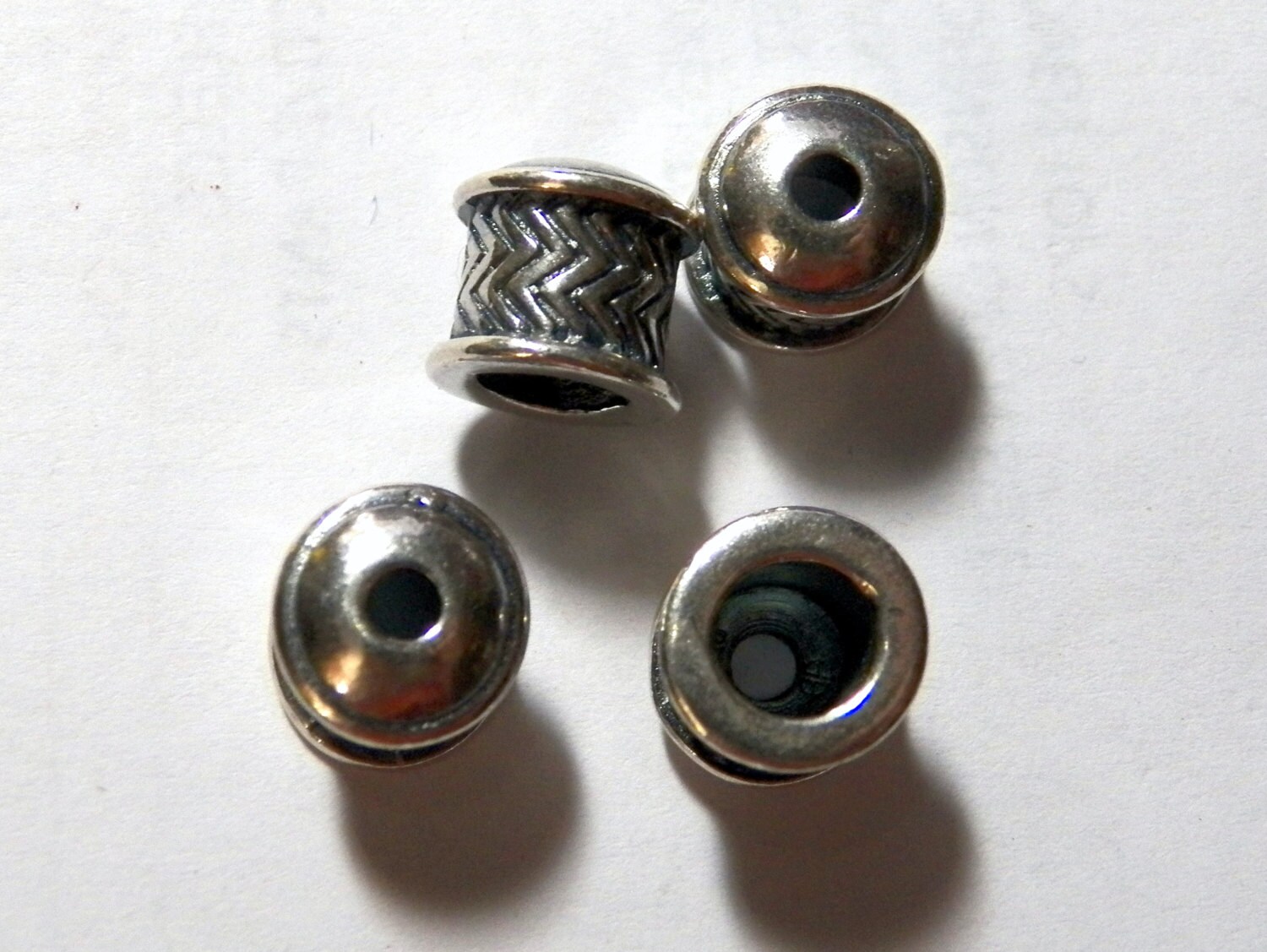 Silver Carved End Caps 9x8mm 1 - Etsy