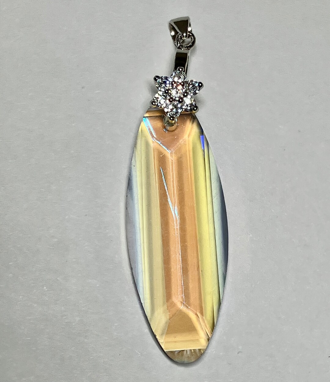 Austrian Crystal Faceted Long Ellipse Crystal Pendant Bead With ...