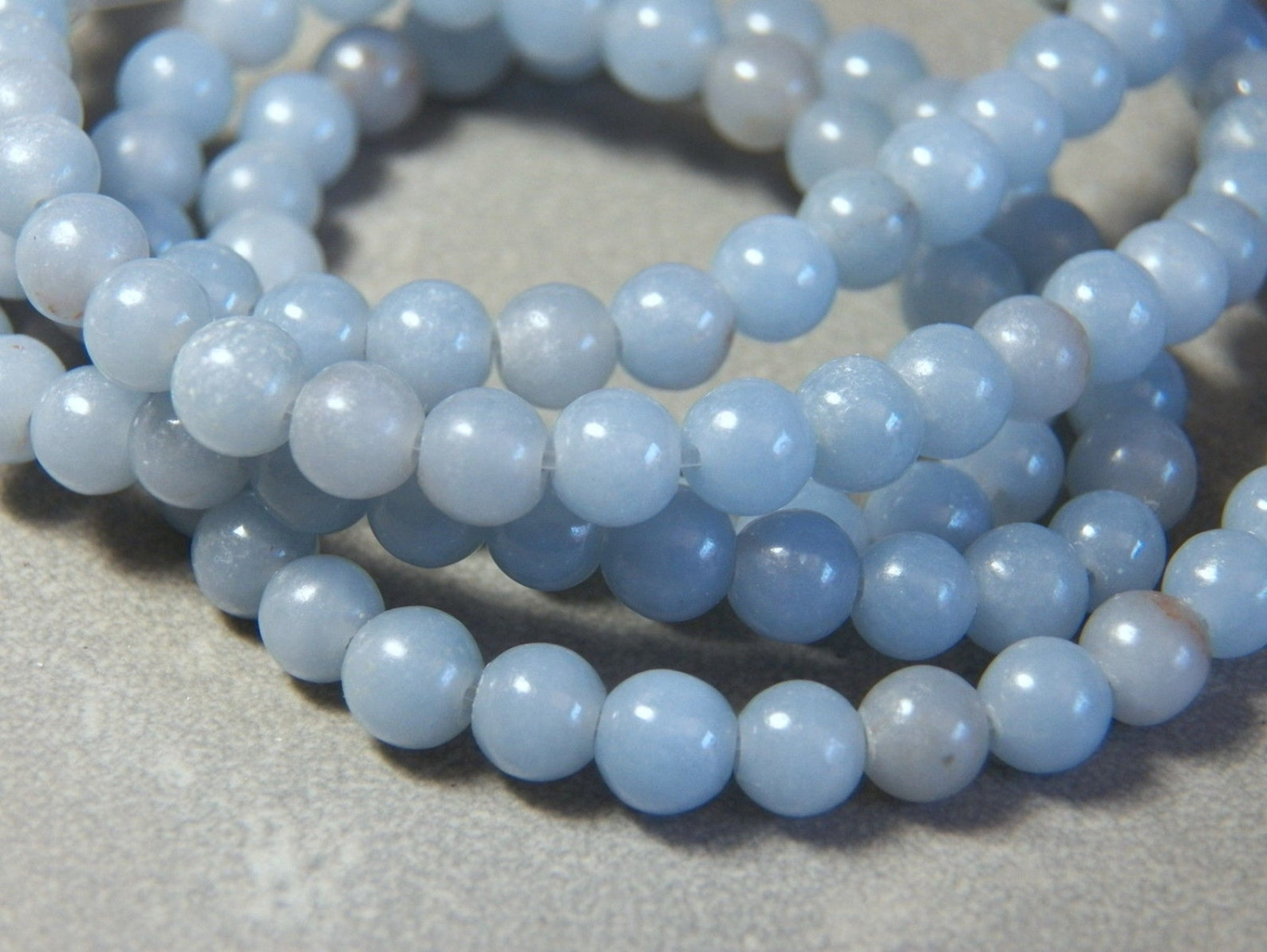 Natural Angelite 4, 6, 8mm Smooth Round Gemstone Beads Full Strand - Etsy
