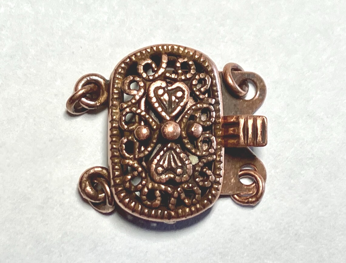 2 Strand Ornate Box Clasp in Antique Silver, Brass, Gold, Copper ...