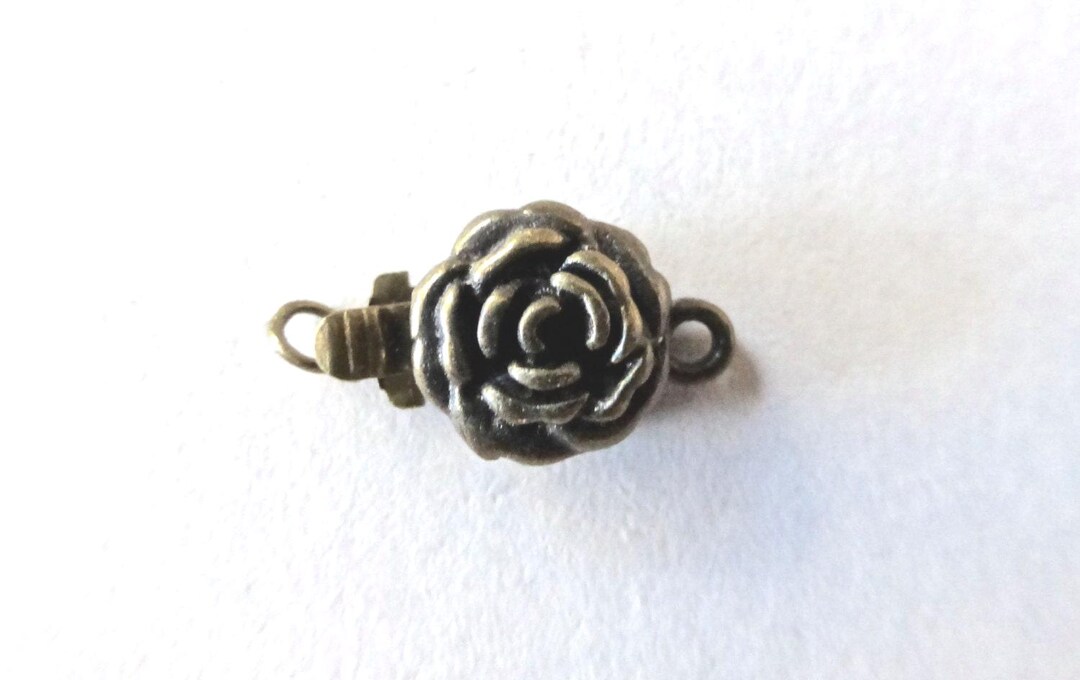 1 Strand Flower Box Clasp in Antique Brass or Silver 14mm (2) - Etsy