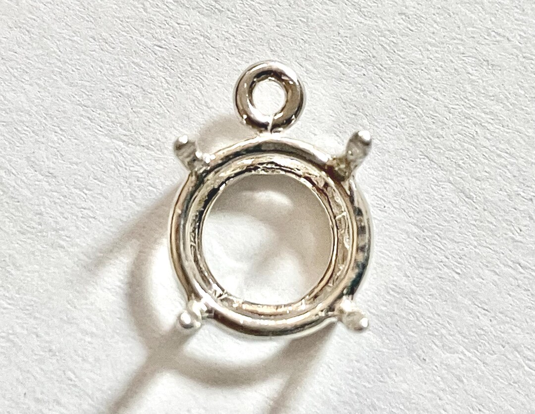 Sterling Silver Pendant Setting: 4-prong Basket Setting for Round 10mm ...