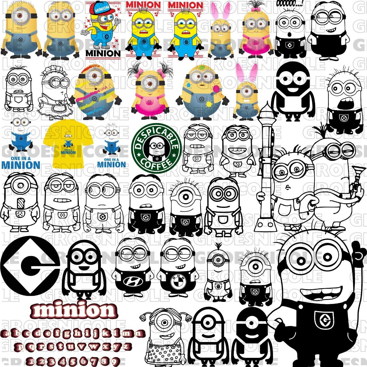 Mega Bundle Minions Svg Bundle, Minions Png, Minions Clipart ...