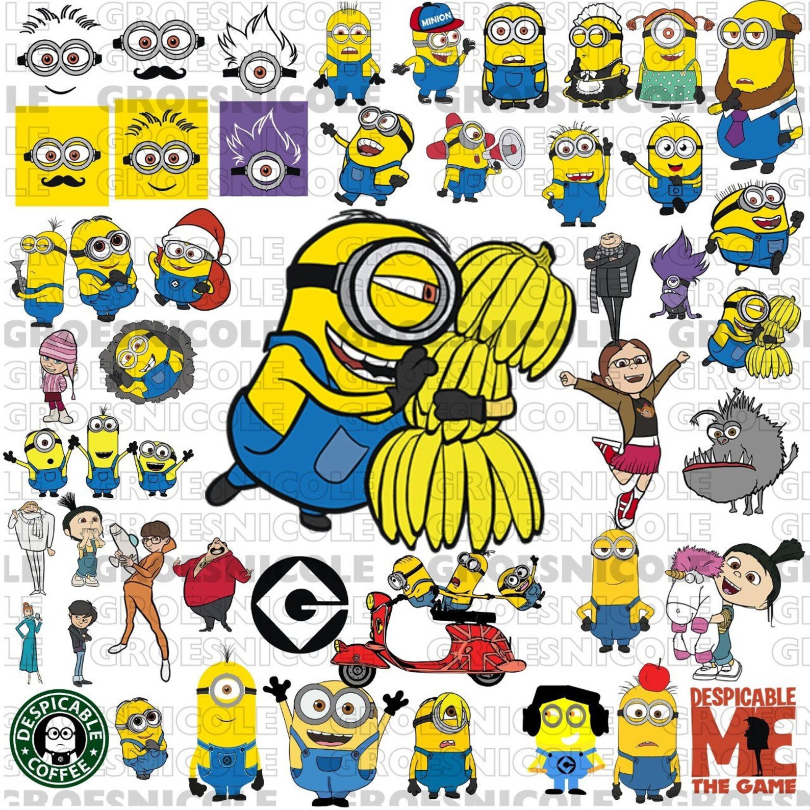 Mega Bundle Minions Svg Bundle, Minions Png, Minions Clipart ...
