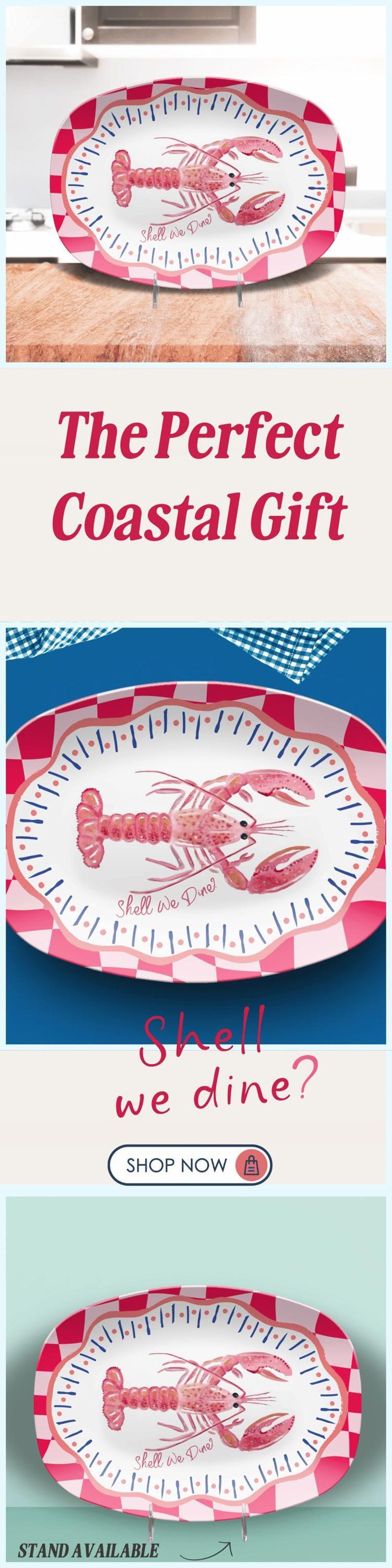 Lobster Serving Platter Gift Chef Nautical Dinnerware Gift Seafood ...