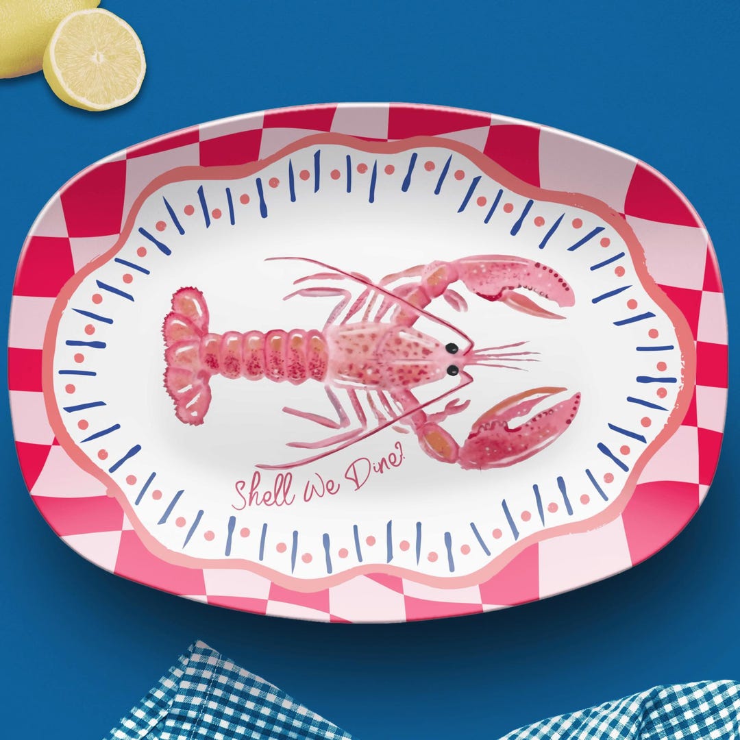 Lobster Serving Platter Gift Chef Nautical Dinnerware Gift Seafood ...