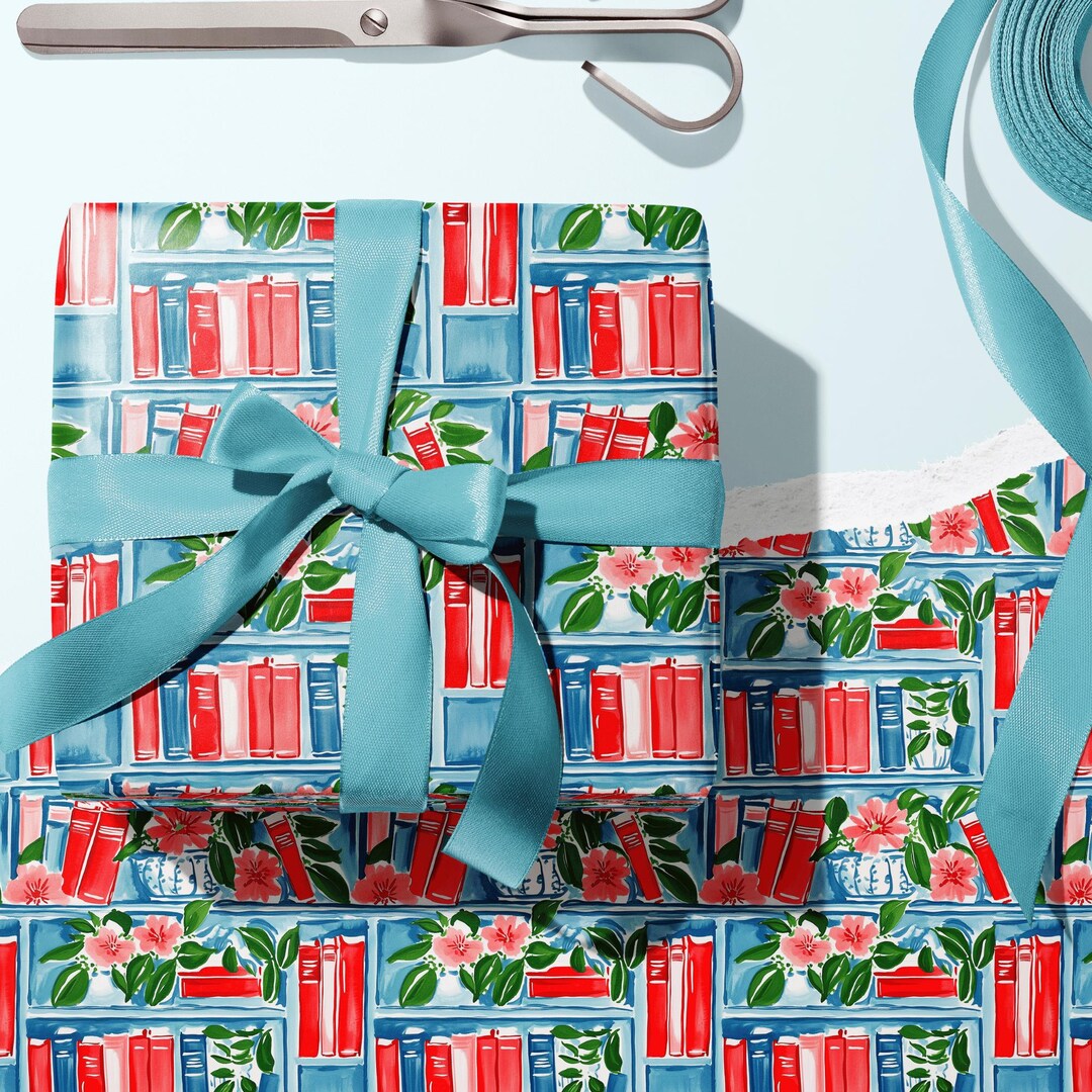 Book Themed Gift Wrap Book Lovers Unique Literary Wrapping Paper ...
