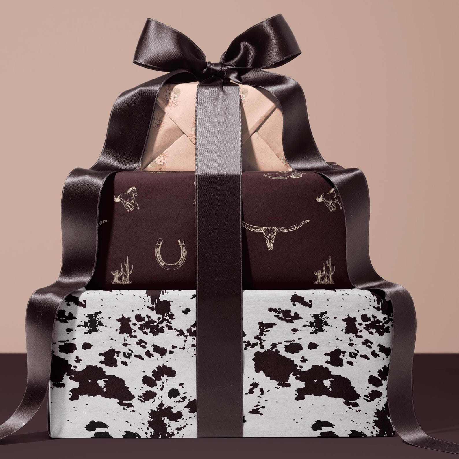 Wrapping Paper Western Lover Gift Wrap Country Lover Cowhide Print ...