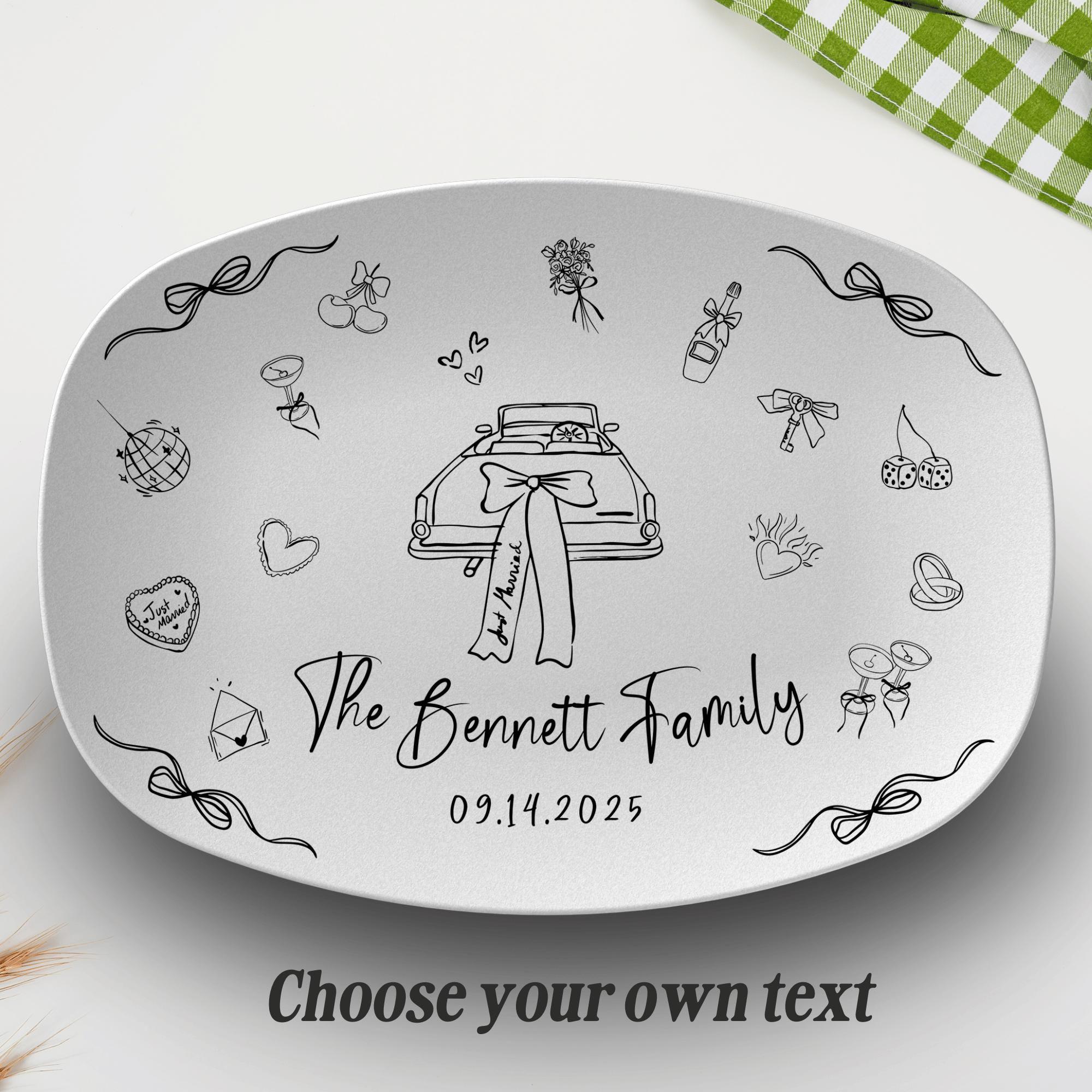 Personalized Serving Platter Whimsical Wedding Gift Newlywed Tableware ...