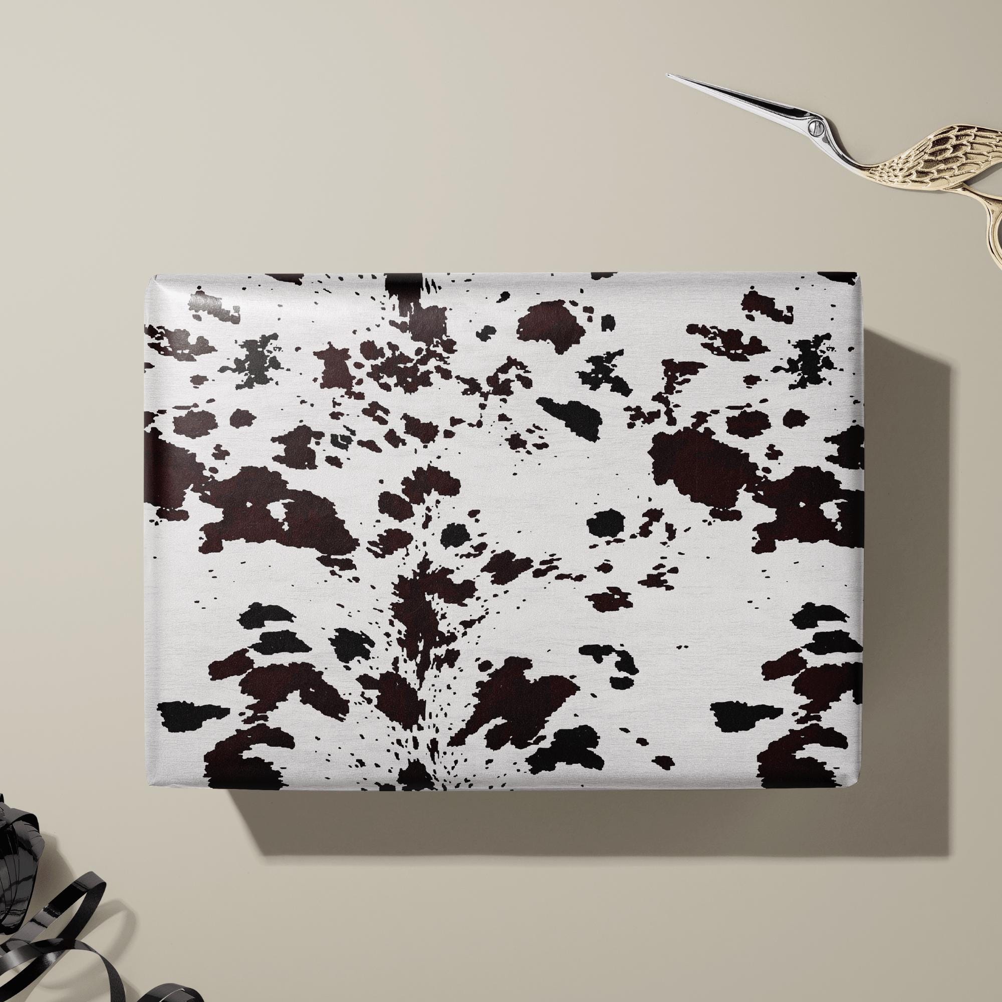 Wrapping Paper Western Lover Gift Wrap Country Lover Cowhide Print ...