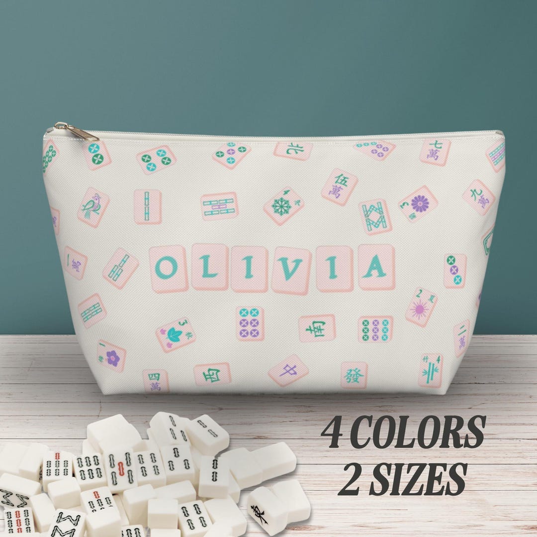 Custom Mahjong Tile Pouch Pastel Personalized Tile Accessory Bag ...