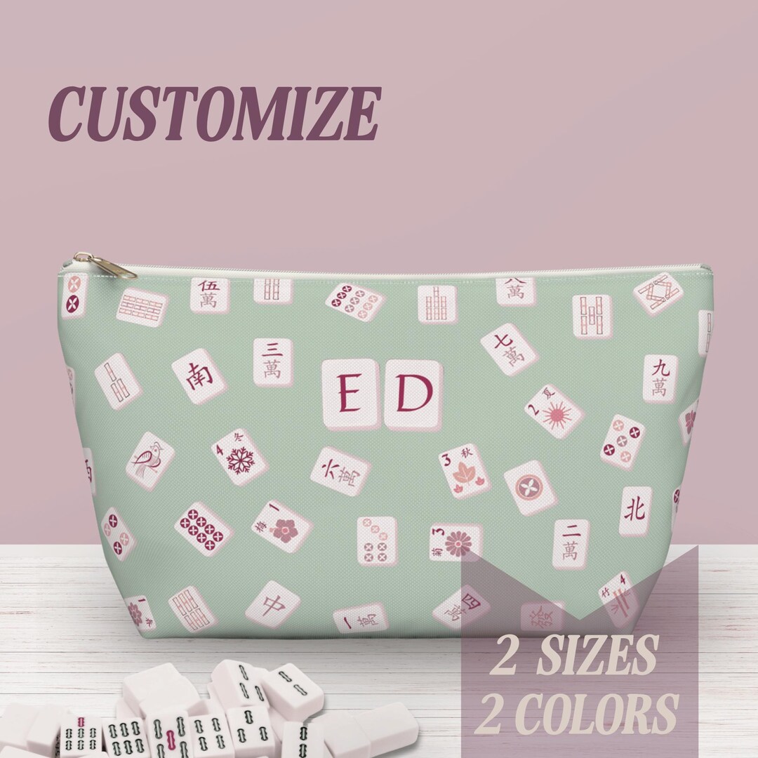 Custom Mahjong Tile Pouch Pastel Personalized Tile Bag Mahjong Club ...