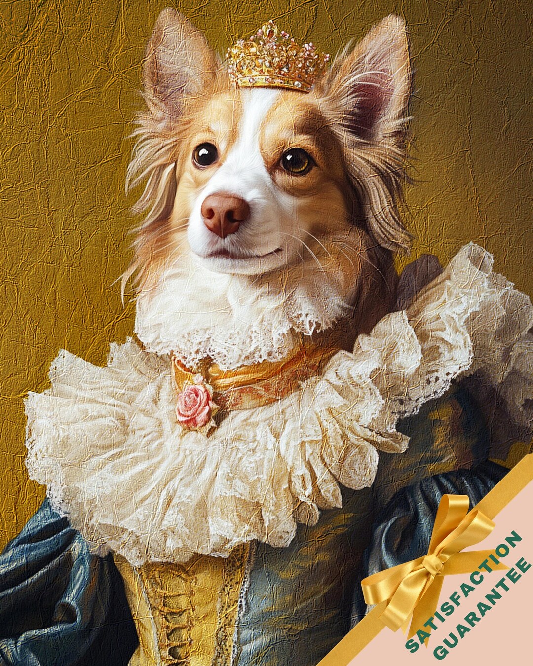 Custom Royal Dog Portrait From Photo Pet Lover Gift Royal Pet Drawing ...