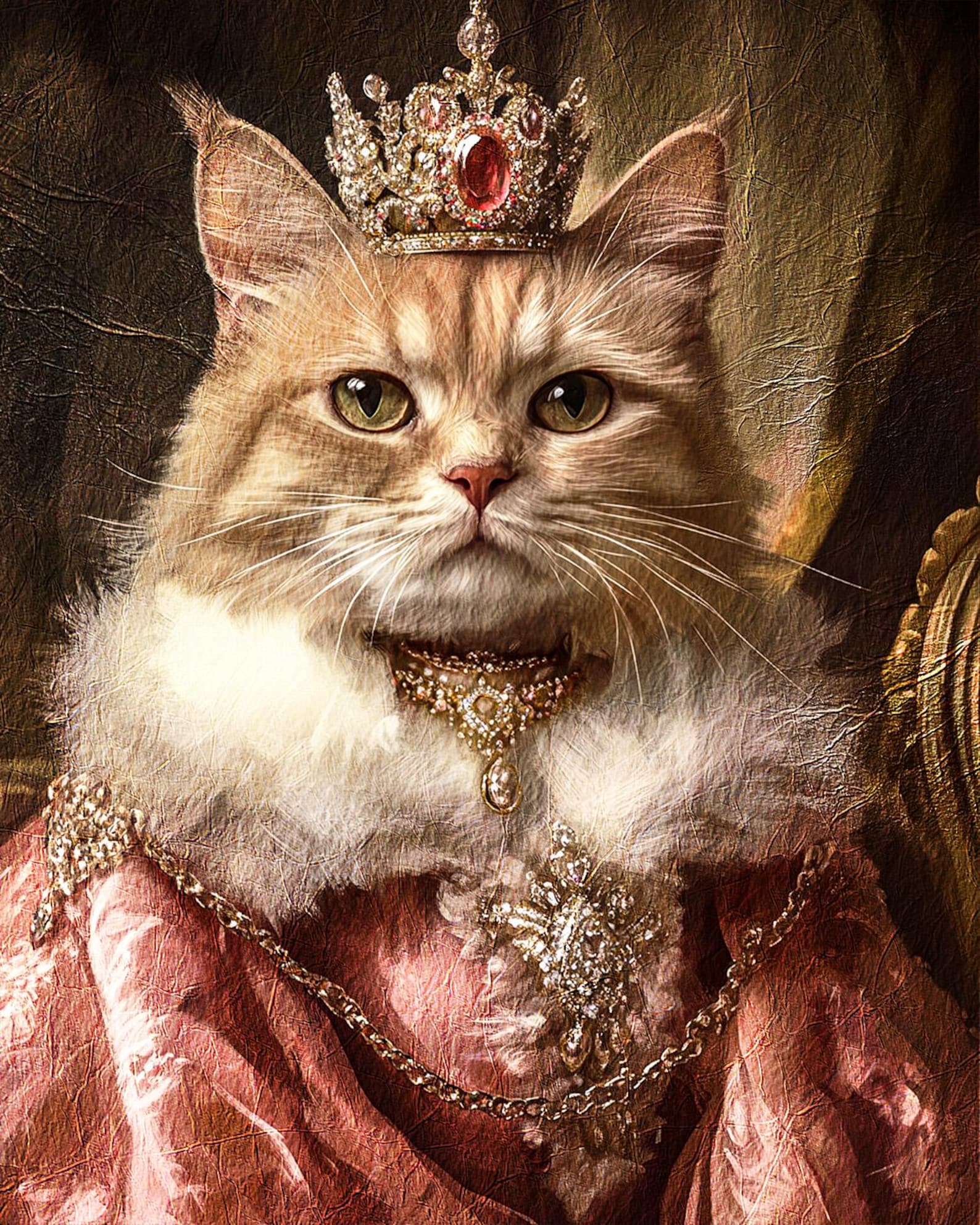 Prince Cat Royal Portrait From Photo, Royal Pet Portrait, Dog Lover ...