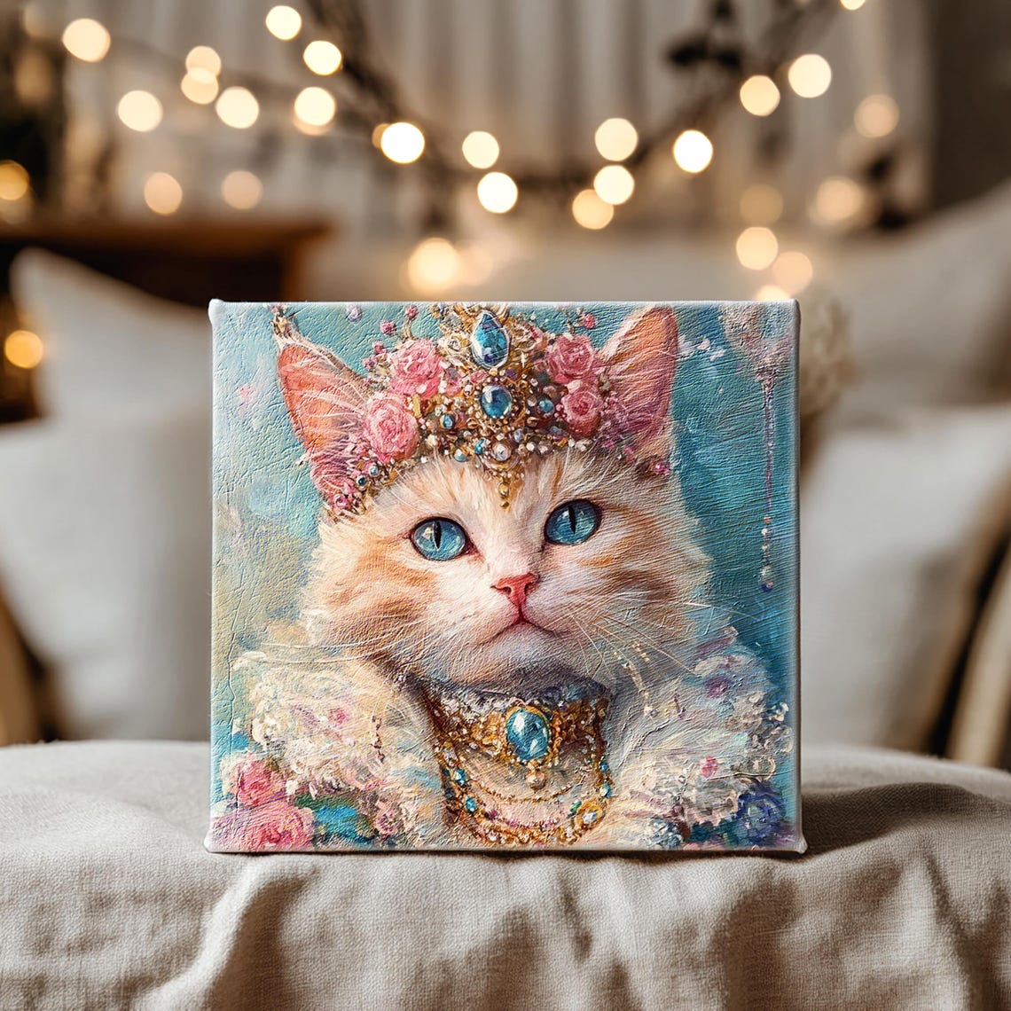 Custom Princess Royal Pet Portrait, Royal Cat Painting, Royal Cat, Dog ...