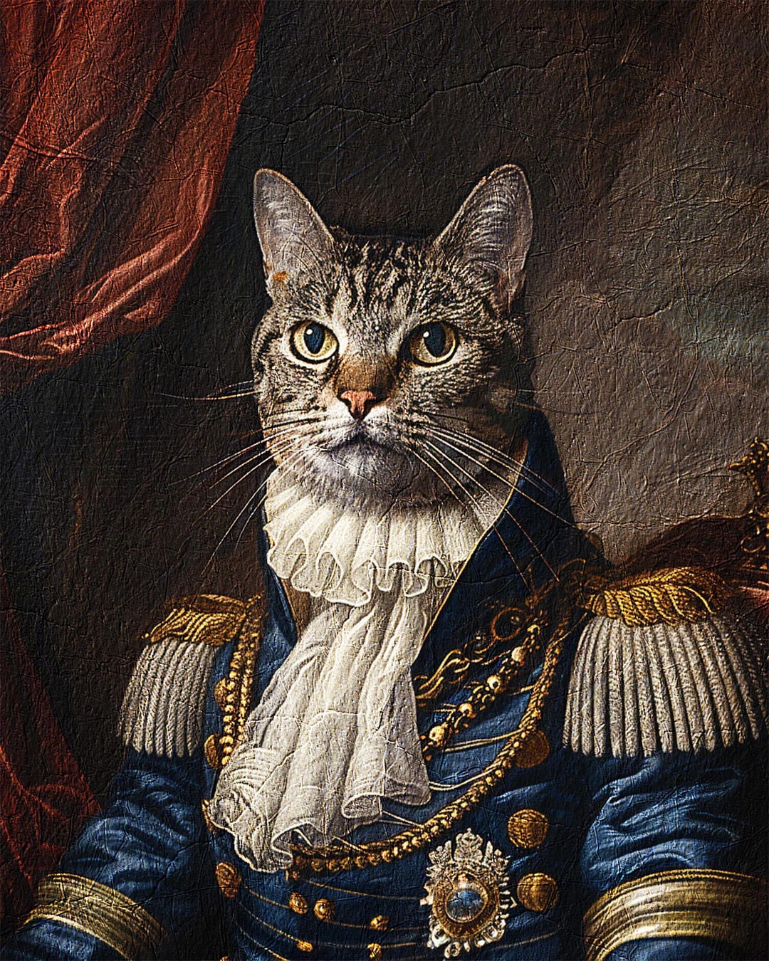 Royal Cat Portrait Prince Cat, Royal Pet Portrait, Regal Cat Painting ...
