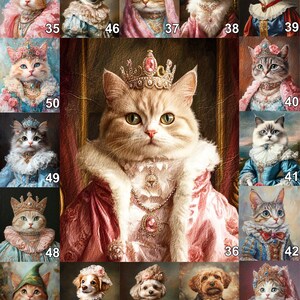 Custom Princess Royal Pet Portrait, Royal Cat Painting, Royal Cat, Dog ...