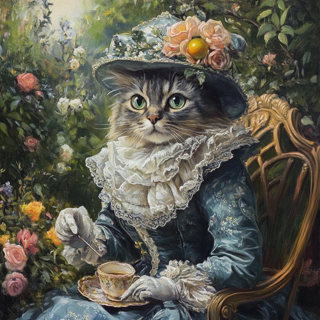 Custom Pet Portrait Royal Drawing, Renaissance Cat Painting, Pet Lover ...