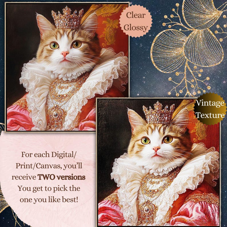 Custom Royal Cat Portrait, Renaissance Cat Painting, Pet Lovers Gift ...