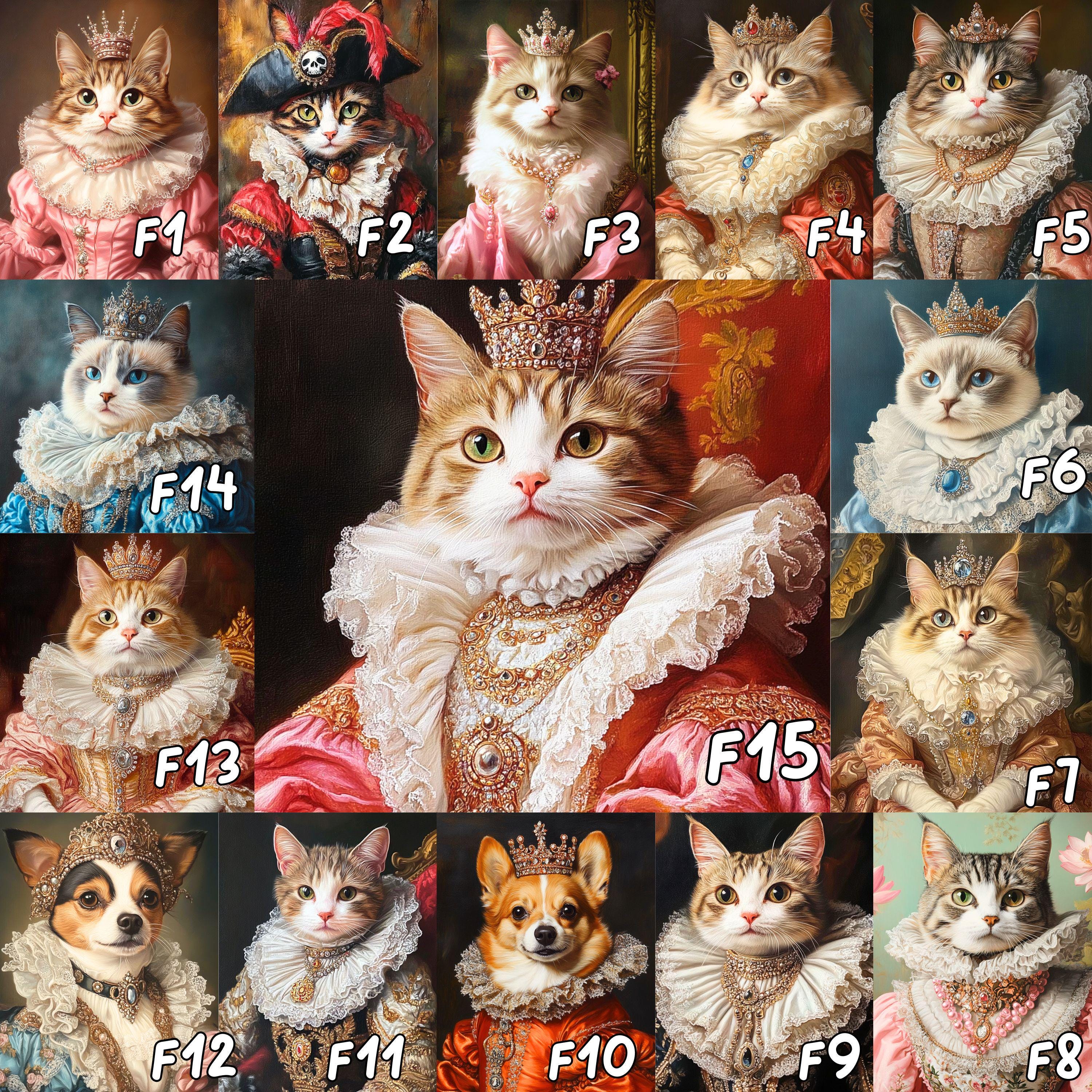 Custom Royal Cat Portrait, Renaissance Cat Painting, Pet Lovers Gift ...