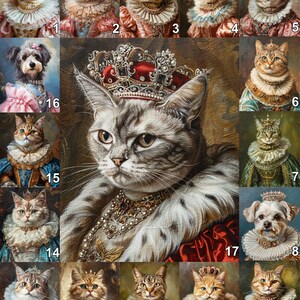 Custom Royal Pet Portrait, Royal Cat Portrait, Medieval Cat Princess ...