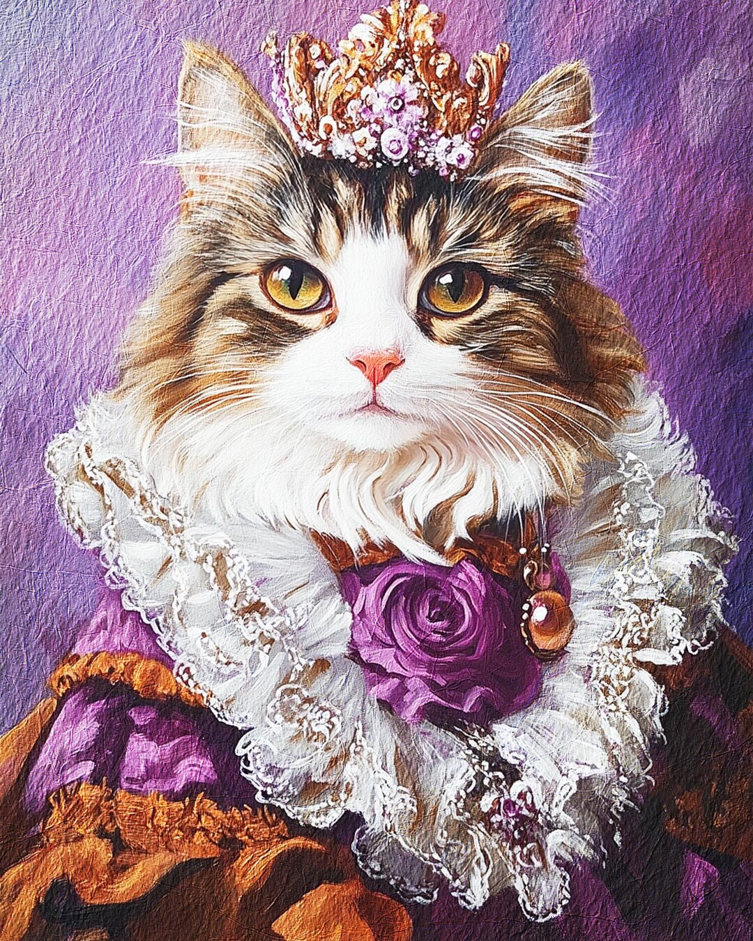Custom Royal Pet Portrait Queen Cat Painting Regal Dog Portraits Pet ...
