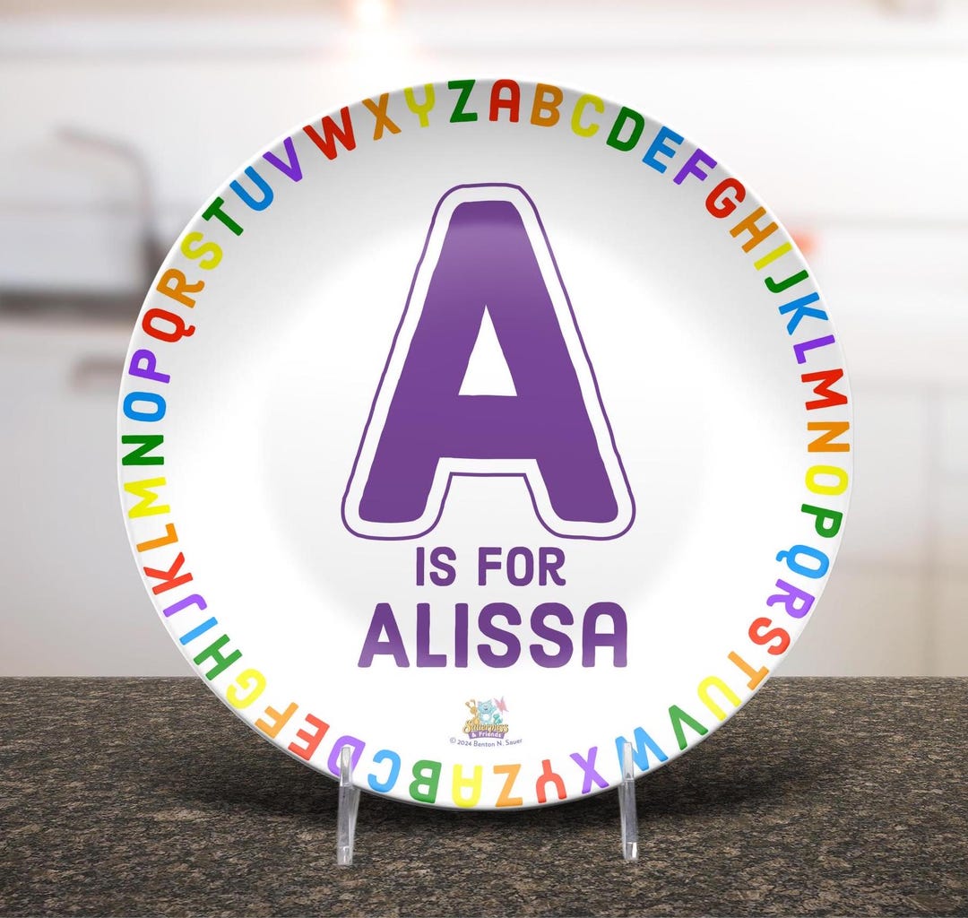 Alphabet Kid's Plate, Personalized Letter Children's Plate, Gift for ...