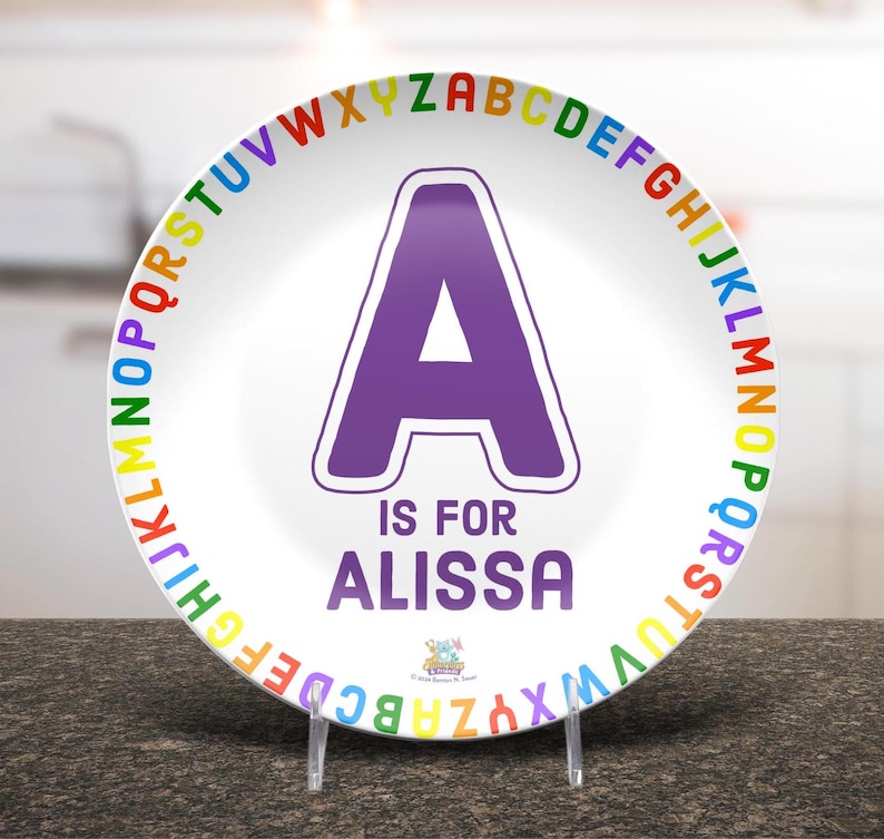 Alphabet Kid's Plate, Personalized Letter Children's Plate, Gift for ...