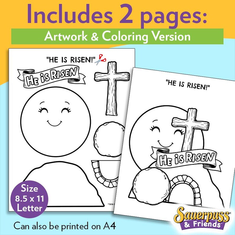 Easter Cut Paste Craft, Kids Christian Easter Crafts, Printable ...
