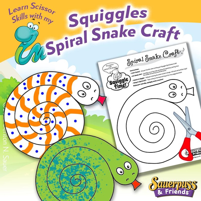 Snake Craft for Kids, Year of the Snake Craft, Squiggle Snake Craft ...