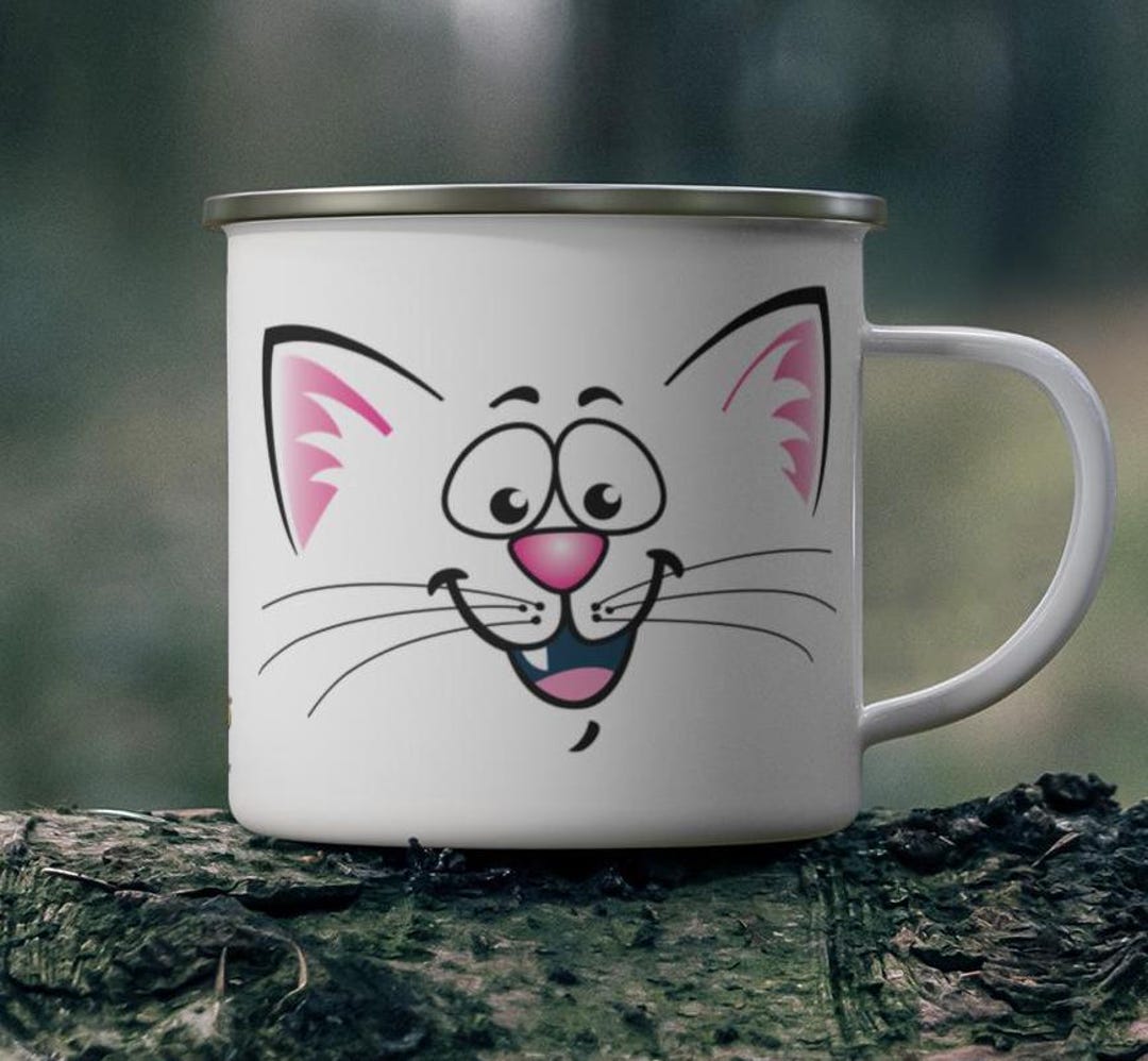 Sauerpuss Happy Cat Mug, Hot Chocolate Cat Mug for Kids, Cute Holiday ...