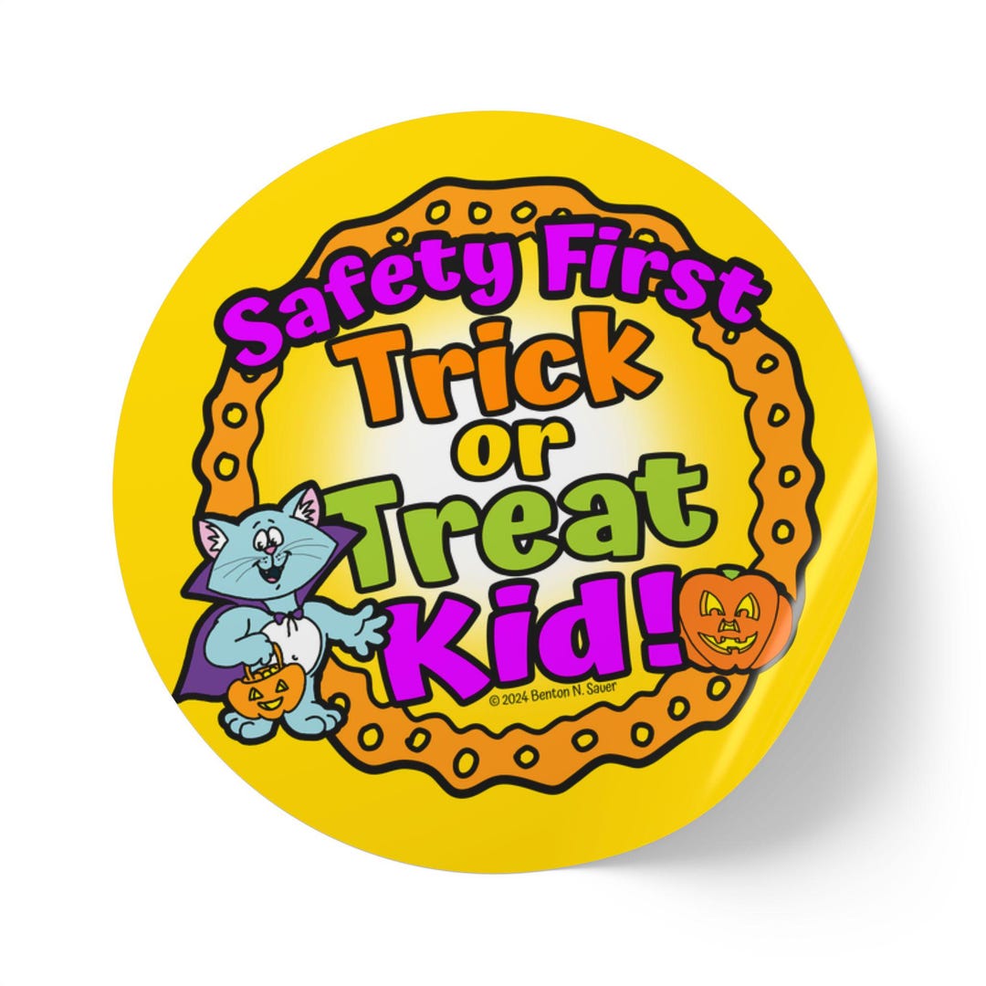 Halloween Stickers: Trick or Treat Safety First Kid Label Rolls - Etsy