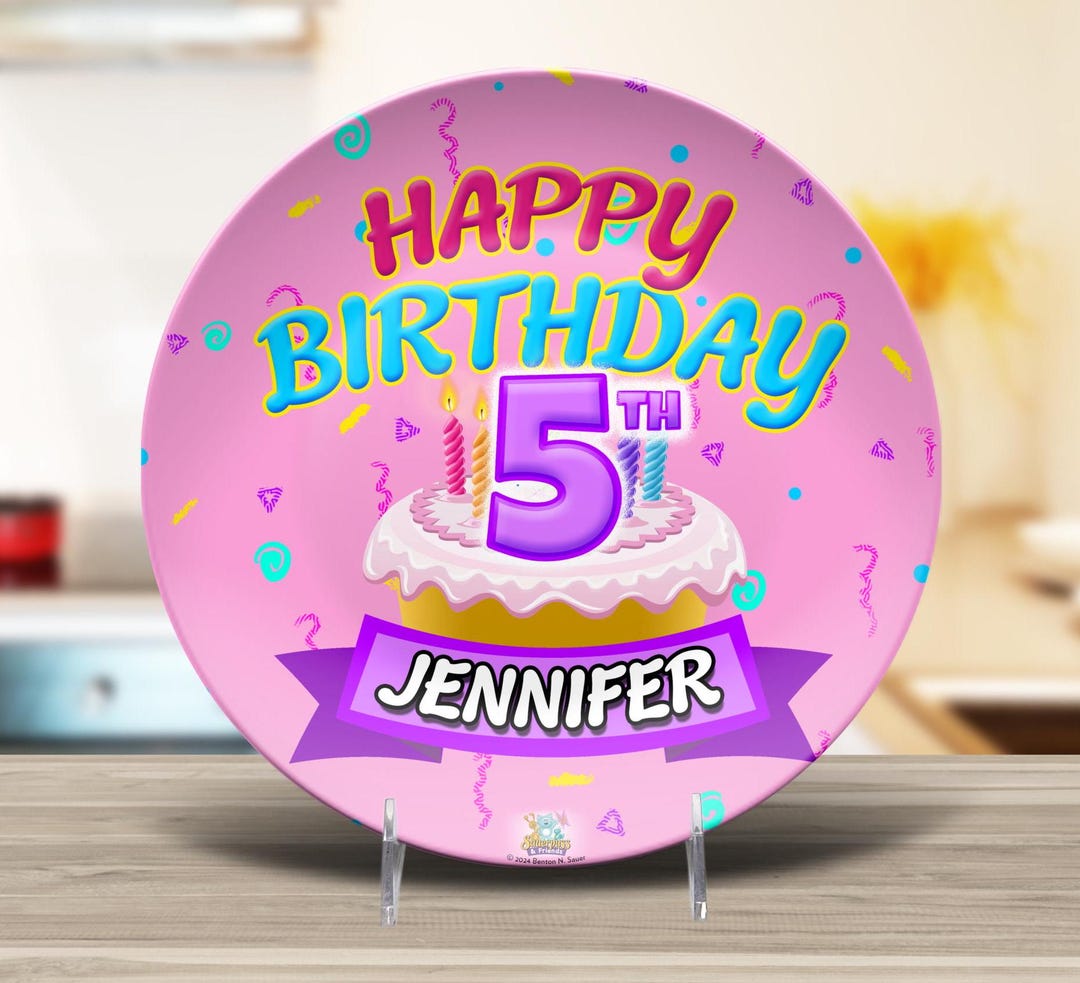 Happy Birthday Personalized Girls Plate, Kids Birthday Plate, First ...