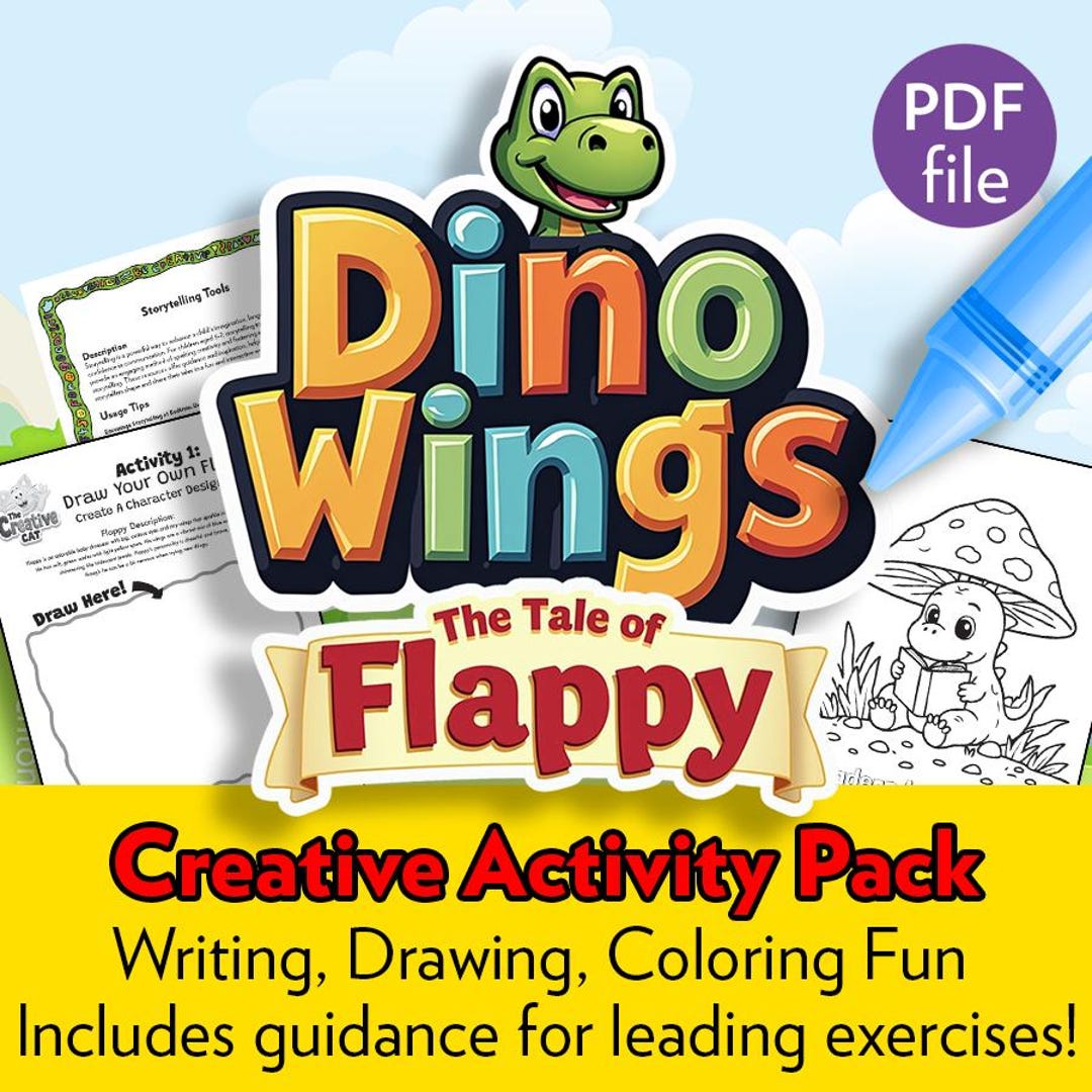 Dinosaur Activity Bundle: Kids' Story Video, Coloring Pages (digital ...