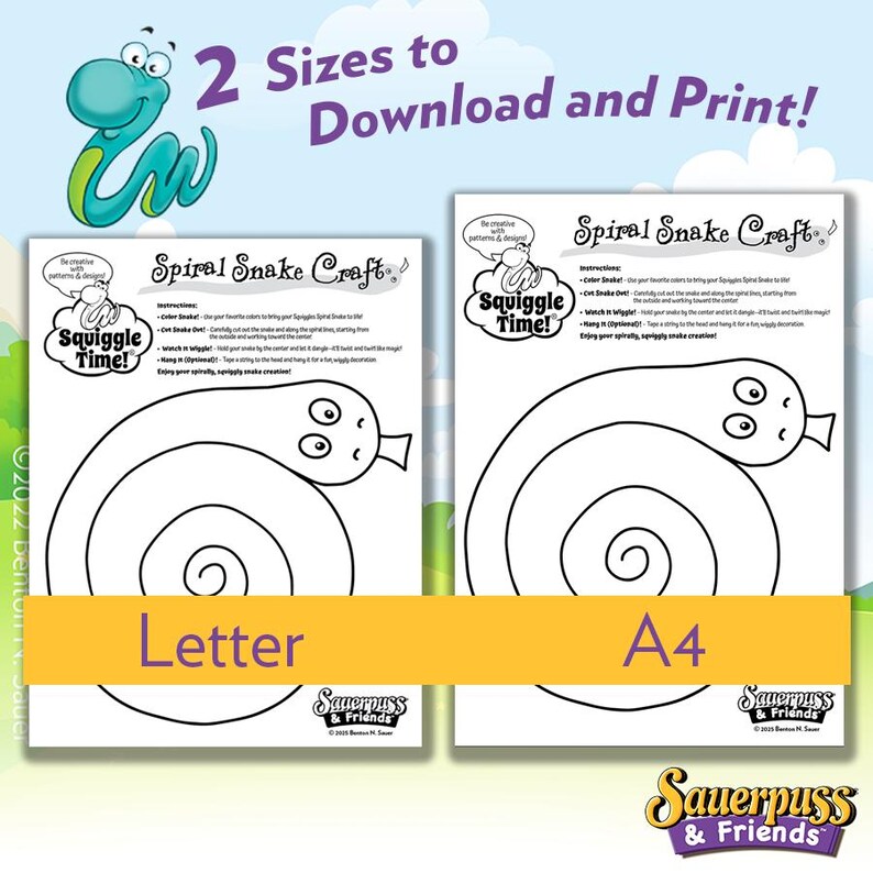 Snake Craft for Kids, Year of the Snake Craft, Squiggle Snake Craft ...