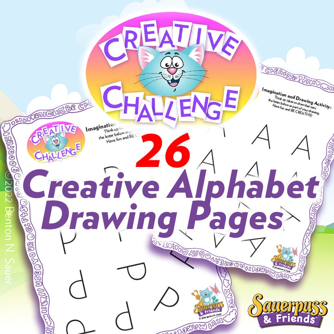 Creative Alphabet Drawing Exercises for Children Ages 4 and Up, Homeschool Tools for Mom ...