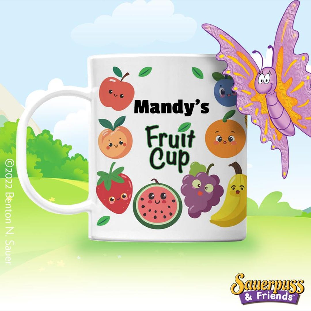 Kids Personalized Cup, Kids Safe Fruit Cuties Personalized Cup, Custom ...