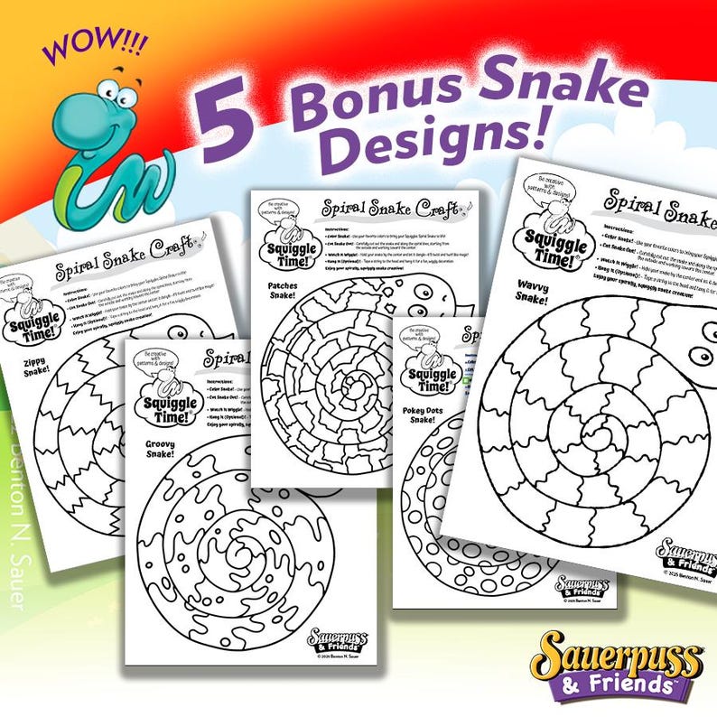 Snake Craft for Kids, Year of the Snake Craft, Squiggle Snake Craft ...